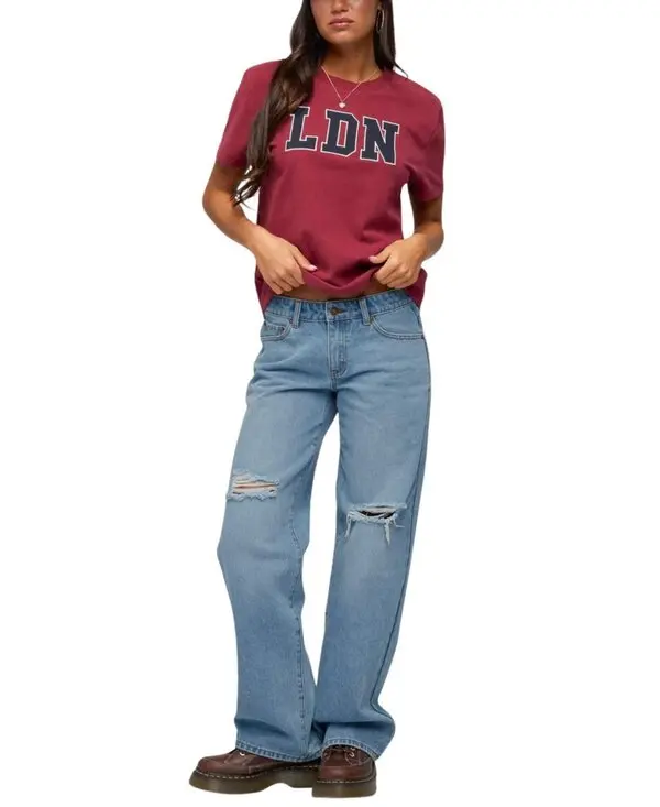 EDIKTED Juju Distressed Low Rise Baggy Jeans