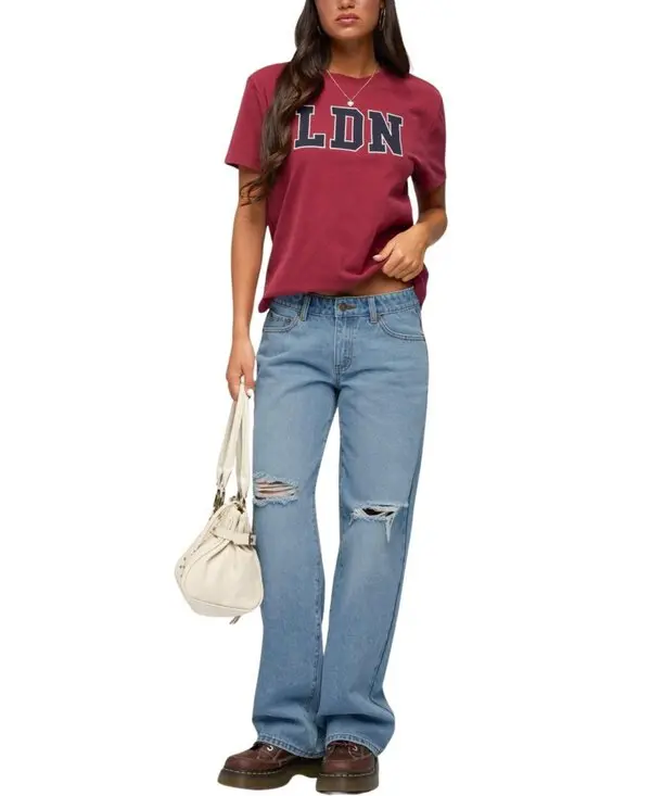 EDIKTED Juju Distressed Low Rise Baggy Jeans