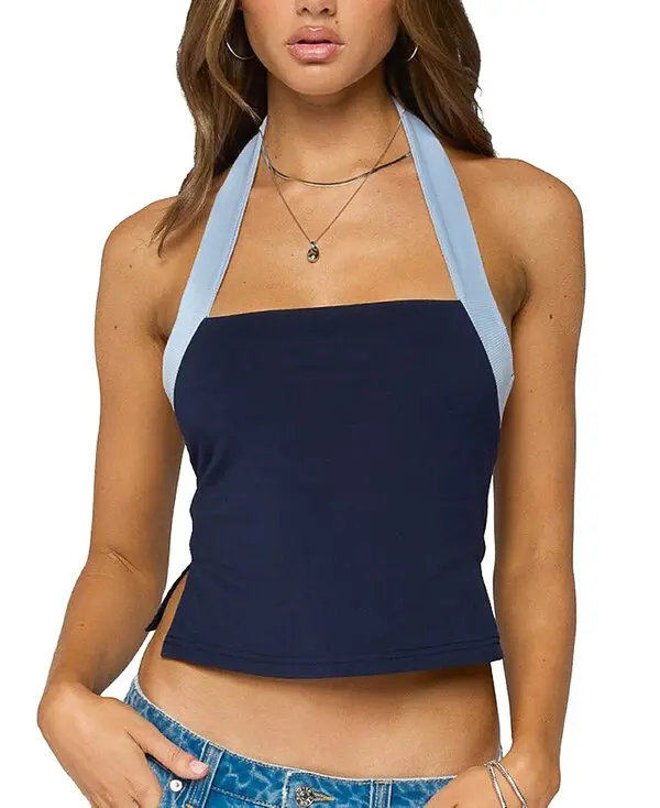 EDIKTED Tanna Contrast Halter Top