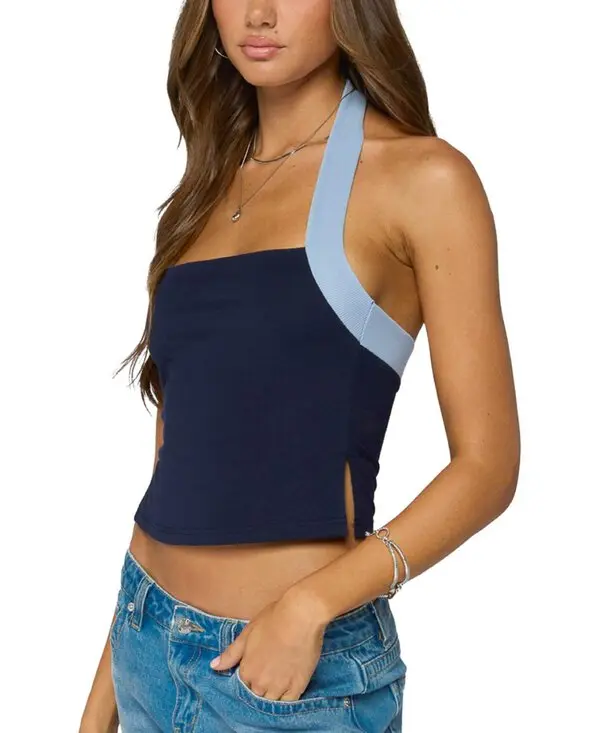 EDIKTED Tanna Contrast Halter Top