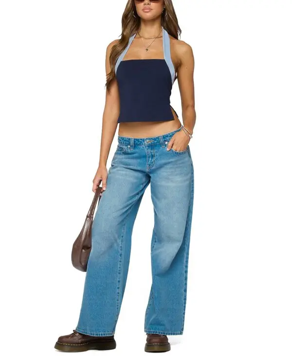 EDIKTED Tanna Contrast Halter Top
