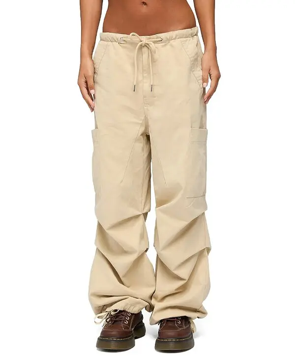 EDIKTED Emzi Baggy Cotton Cargo Pants - Beige
