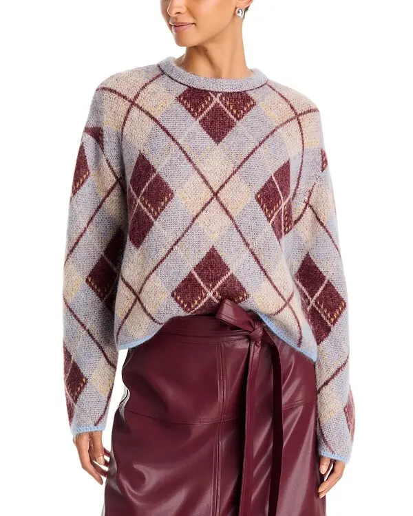 Tanya Taylor Sybil Argyle Sweater - Winter Sky