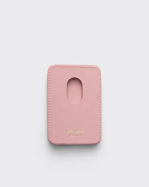 Prada Saffiano-leather Card Holder - Peach