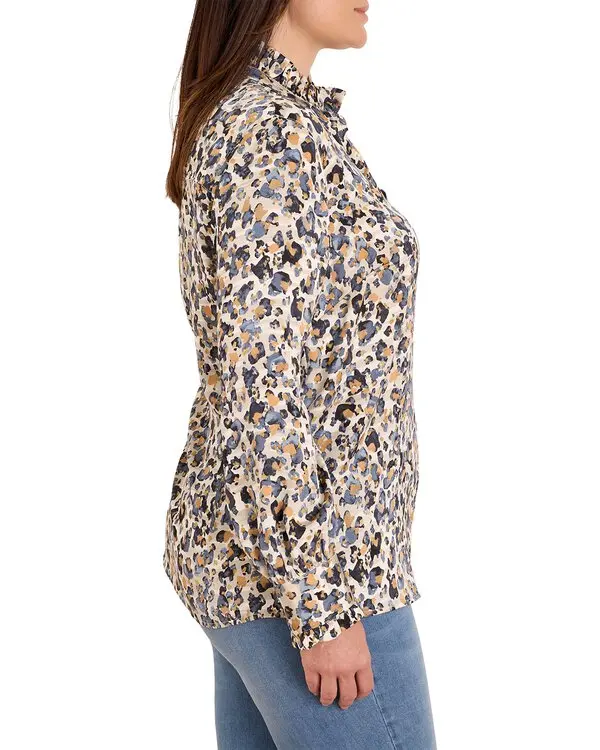 NIC+ZOE Gilded Flakes Stand Collar Shirt