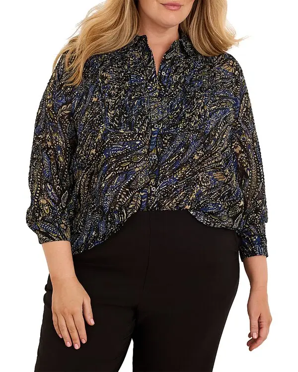 NIC+ZOE Portobello Printed Chiffon Shirt