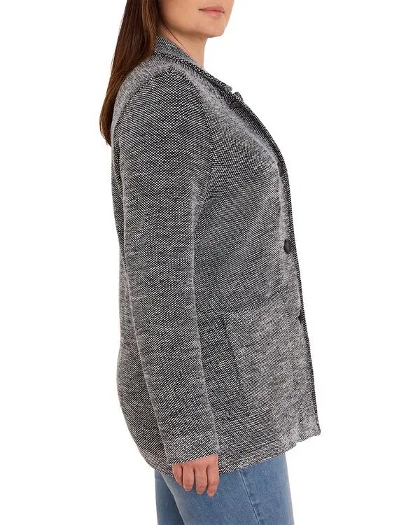 NIC+ZOE Tweed Stitch Notch Collar Coat