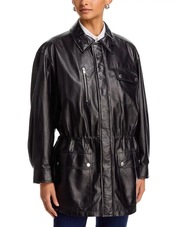 FRAME The Paper Leather Safari Jacket