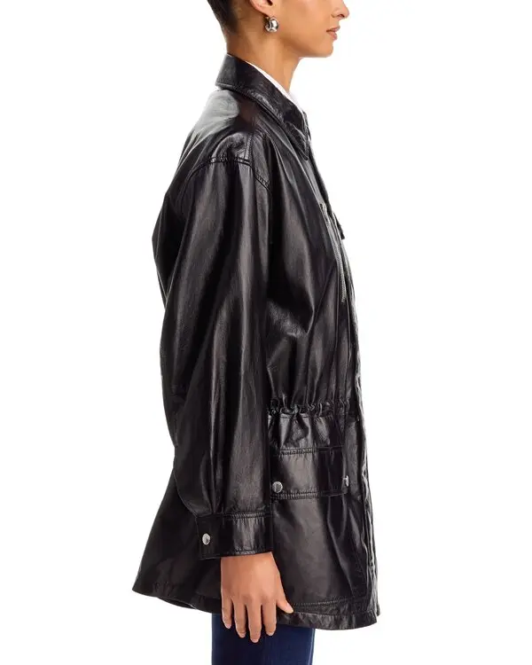 FRAME The Paper Leather Safari Jacket
