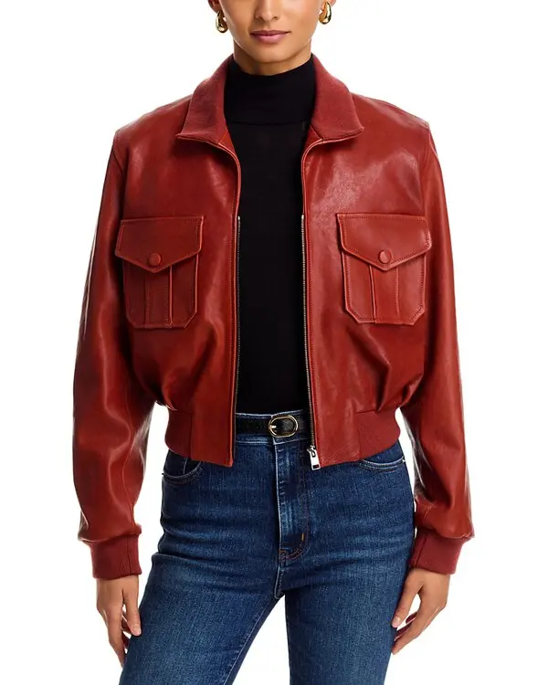FRAME The Leather Ace Jacket - Paprika