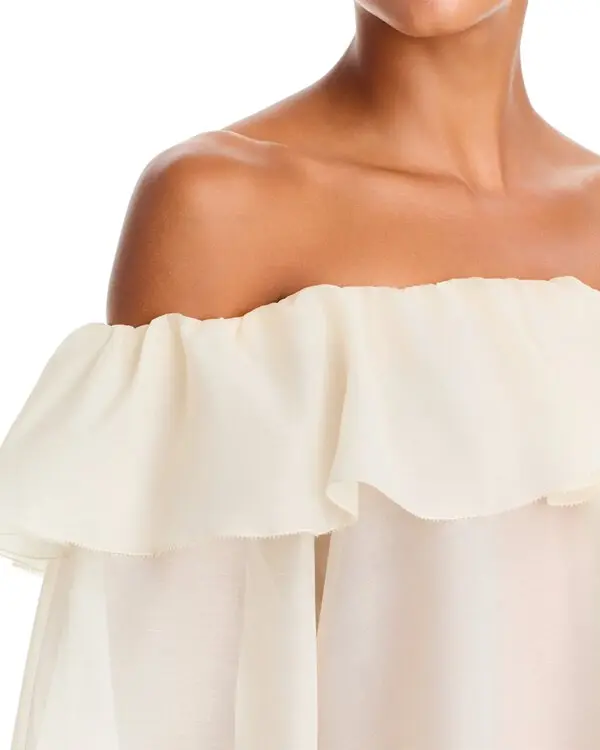 Alice + Olivia Alta Off-the-shoulder Ruffled Top