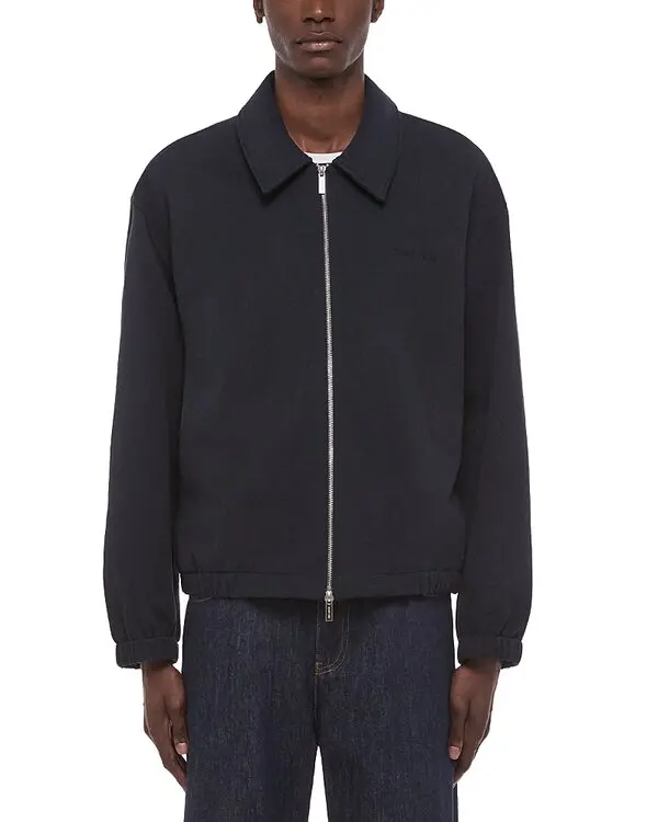 Helmut Lang Relaxed Fit Compact French Terry Zip Jacket - Navy