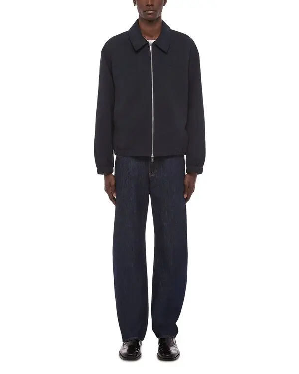 Helmut Lang Relaxed Fit Compact French Terry Zip Jacket - Navy