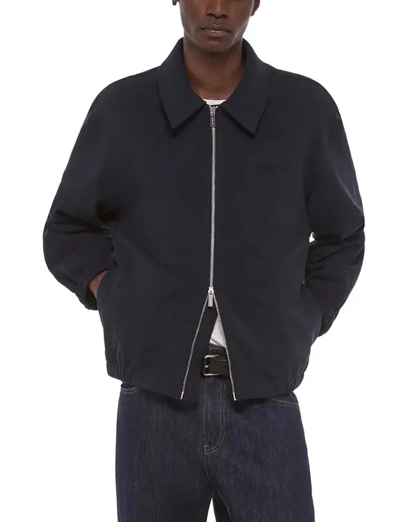 Helmut Lang Relaxed Fit Compact French Terry Zip Jacket - Navy