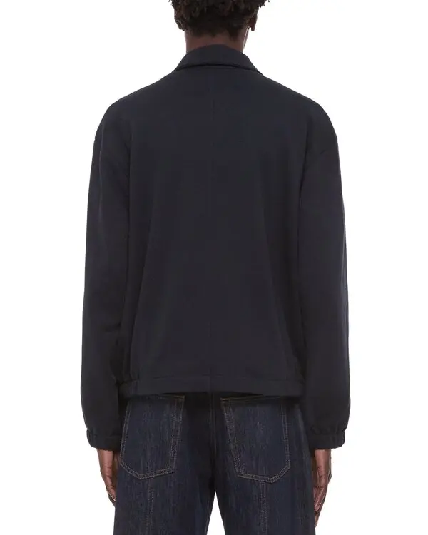 Helmut Lang Relaxed Fit Compact French Terry Zip Jacket - Navy