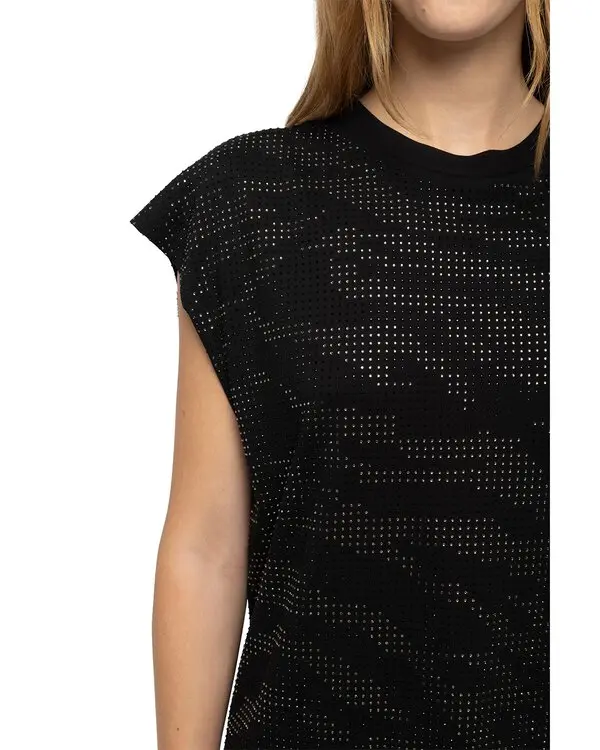 Zadig&Voltaire Cloe Cotton Embellished Zebra Motif Top
