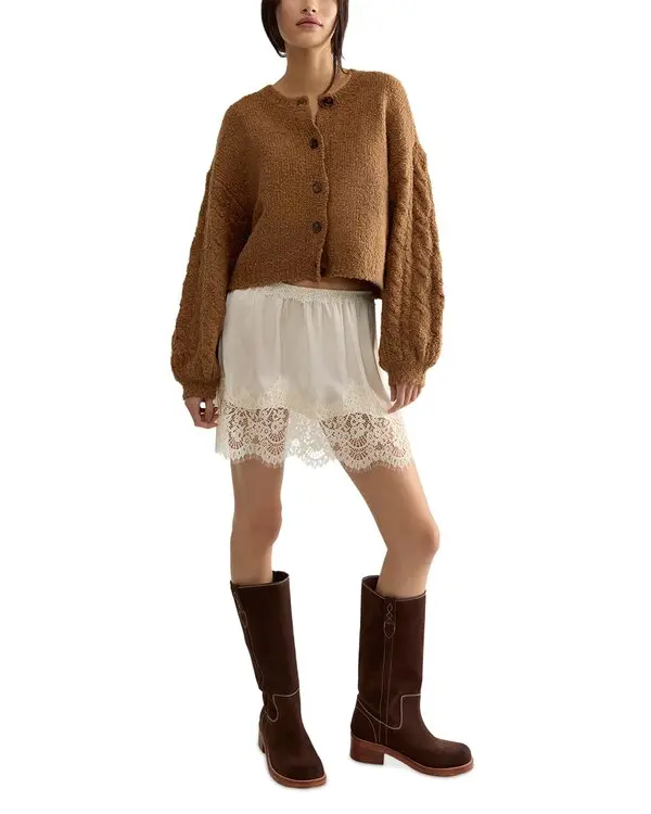 Free People Thistle Button Front Cardigan Sweater - Macadmia
