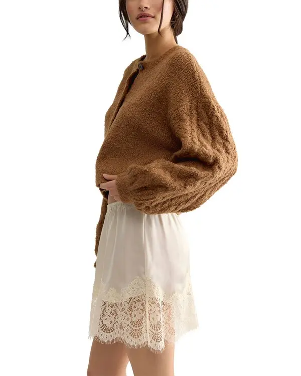 Free People Thistle Button Front Cardigan Sweater - Macadmia