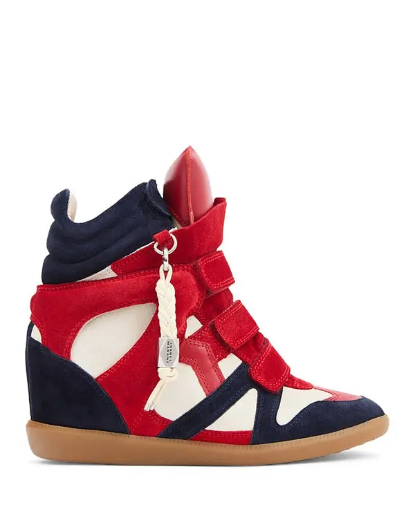 Isabel Marant Étoile Bekett Ring High Top Wedge Sneakers - Rouge/marine