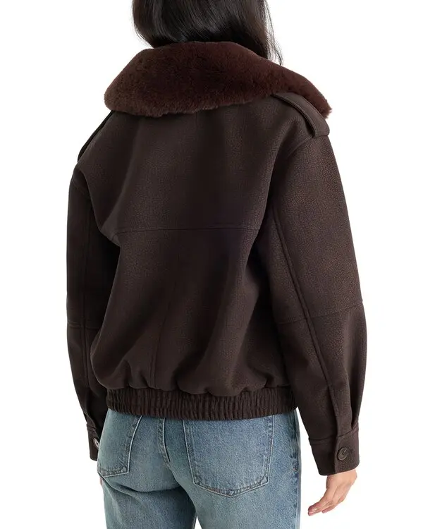 Good American The Better Than Leather Faux Leather Bomber Jacket