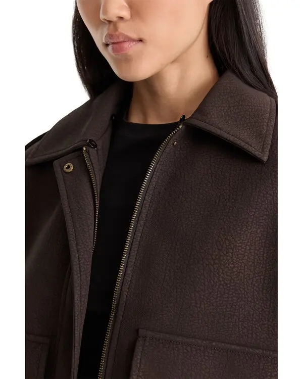 Good American The Better Than Leather Faux Leather Bomber Jacket