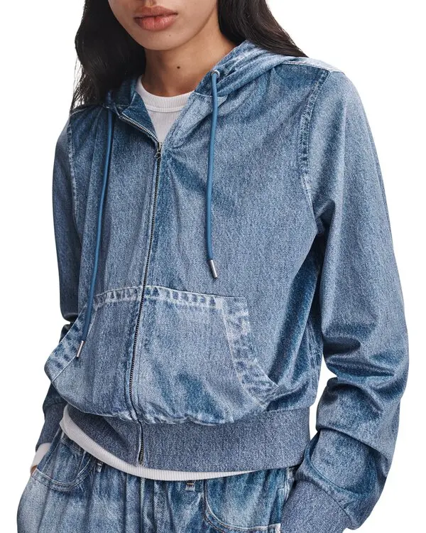 Rag & Bone Rb Miramar Velvet Zip Hoodie - Sutton