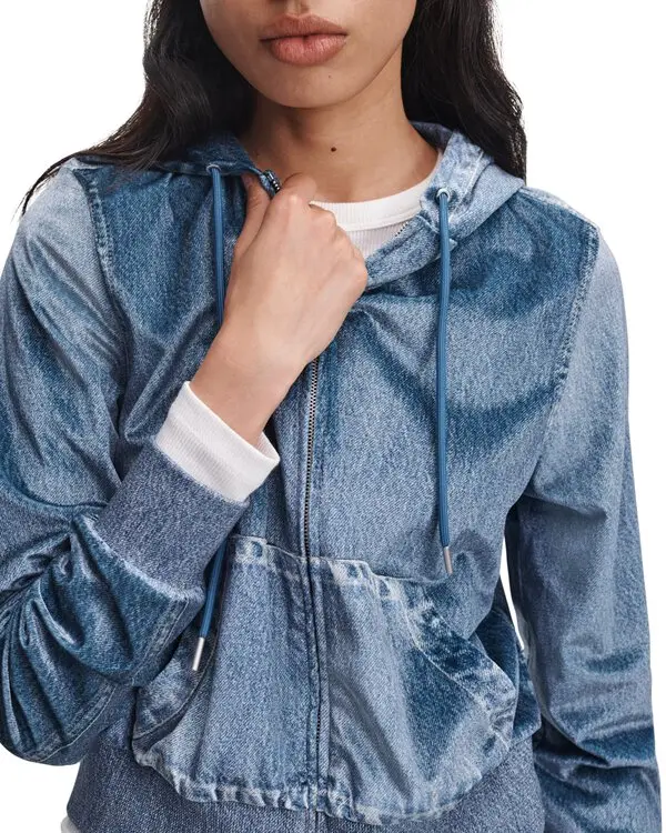 Rag & Bone Rb Miramar Velvet Zip Hoodie - Sutton