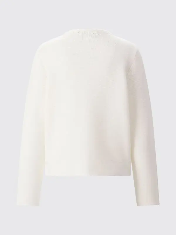 Fabiana Filippi Virgin Wool Short Jacket With Crew Neck - Cream