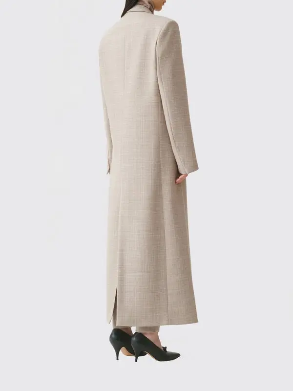 Fabiana Filippi Double-breasted Long Wool Coat With Peak Lapels