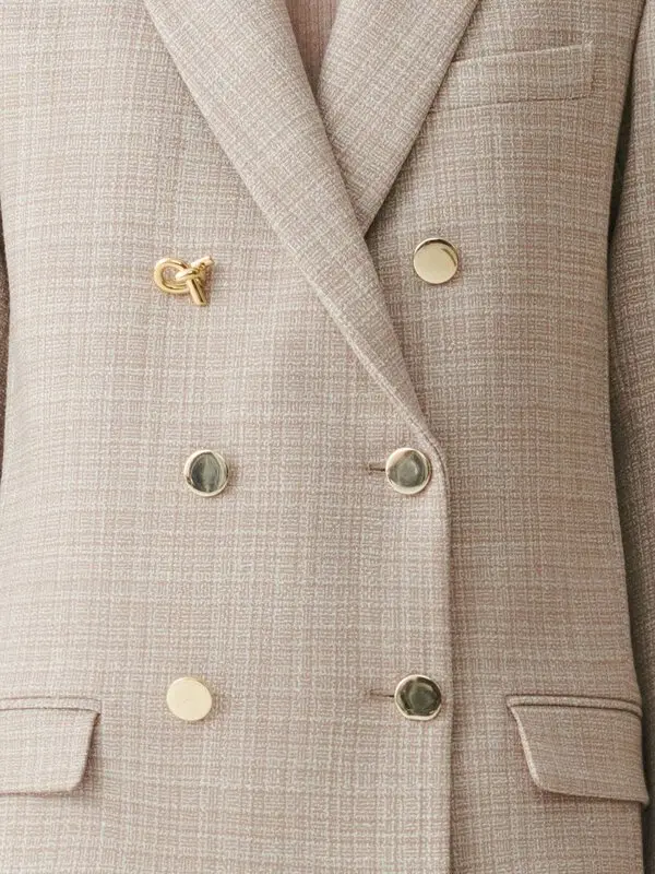 Fabiana Filippi Double-breasted Long Wool Coat With Peak Lapels