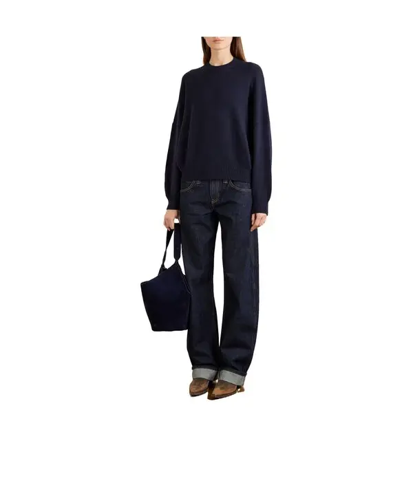 Khaite Solid Suede Shoulder Bag