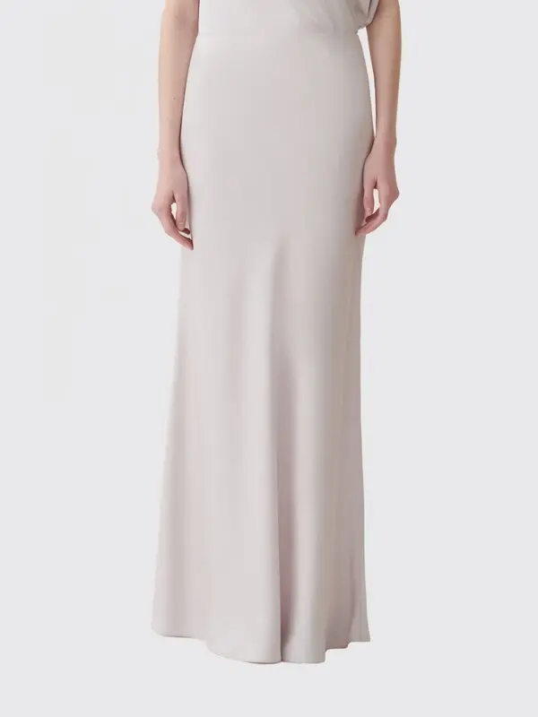 Fabiana Filippi High-waisted Satin Midi Pencil Skirt - Grey