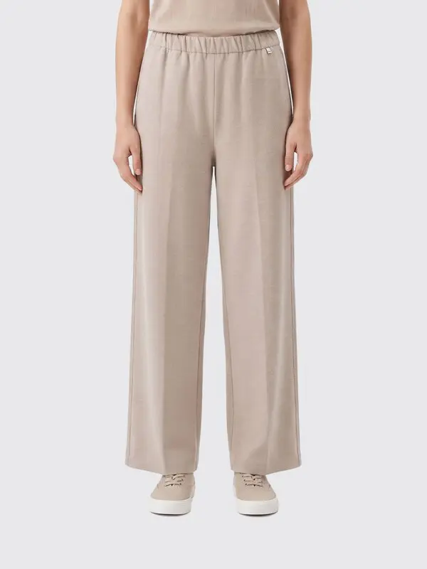 Herno Wide-leg Wool Blend Palazzo Trousers With An Elasticated Waist - Cream