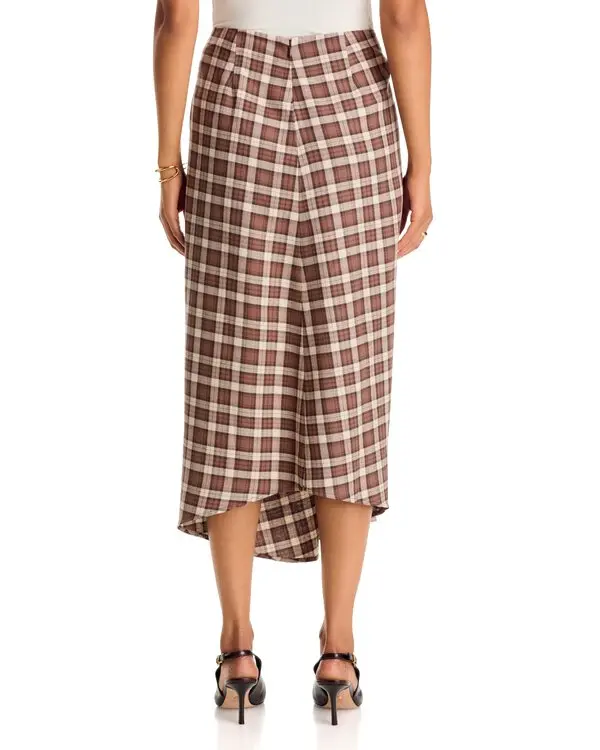 WAYF Laurel Cotton Gathered Midi Skirt