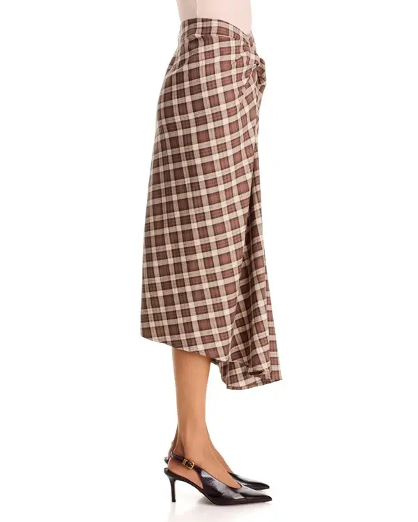 WAYF Laurel Cotton Gathered Midi Skirt