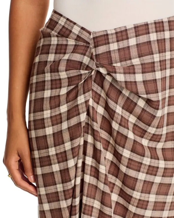 WAYF Laurel Cotton Gathered Midi Skirt