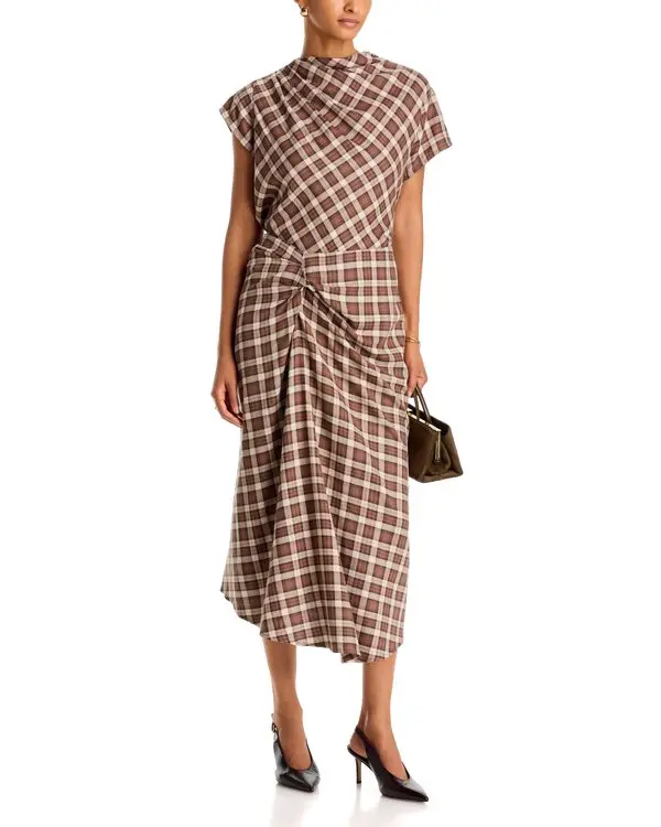 WAYF Laurel Cotton Gathered Midi Skirt