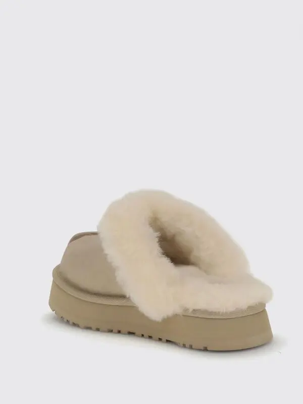 UGG Disquette Suede Mules With Shearling Lining - Earth