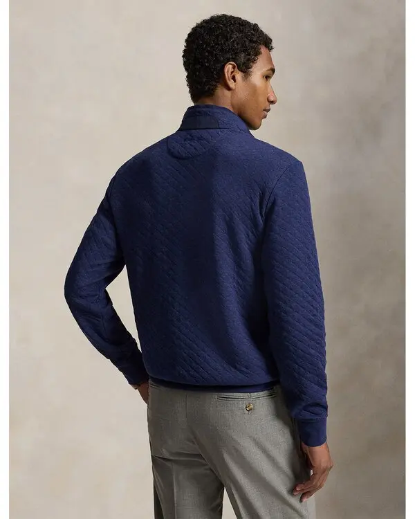 Polo Ralph Lauren Quilted Double Knit Half Zip Sweater - Spring Navy Heather
