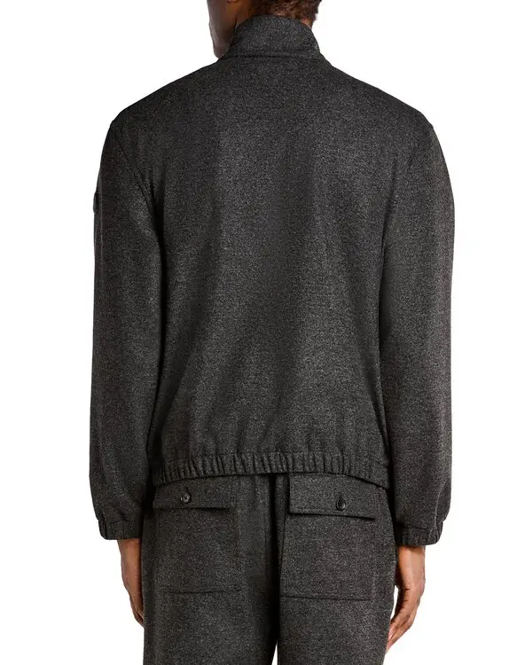 Moncler Elastic Hem Zip Cardigan Sweater