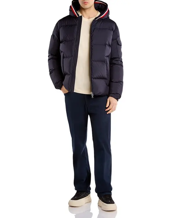 Moncler Lacfroid Stripe Hood Down Puffer Jacket