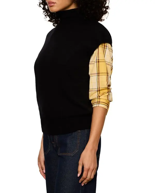 Sanctuary Mock Neck Sweater Shell - Black
