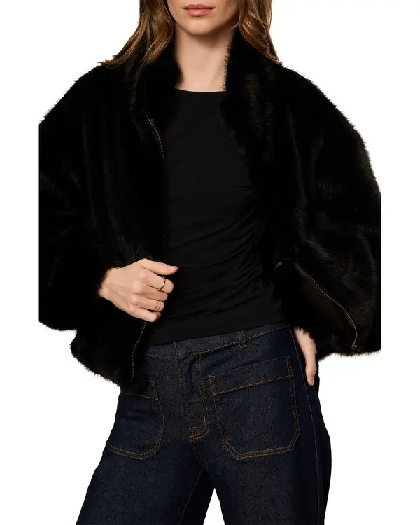 Sanctuary Everest Faux Fur Bomber Jacket - Black