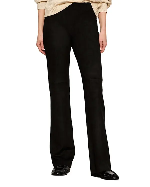 Sanctuary Faux Suede Flared Leggings - Black