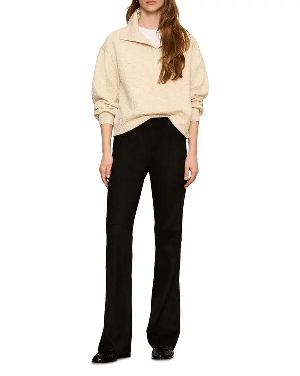 Sanctuary Faux Suede Flared Leggings - Black