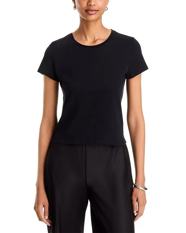 Majestic Filatures Deluxe Cotton Crop Short Sleeve Crewneck Tee - Noir