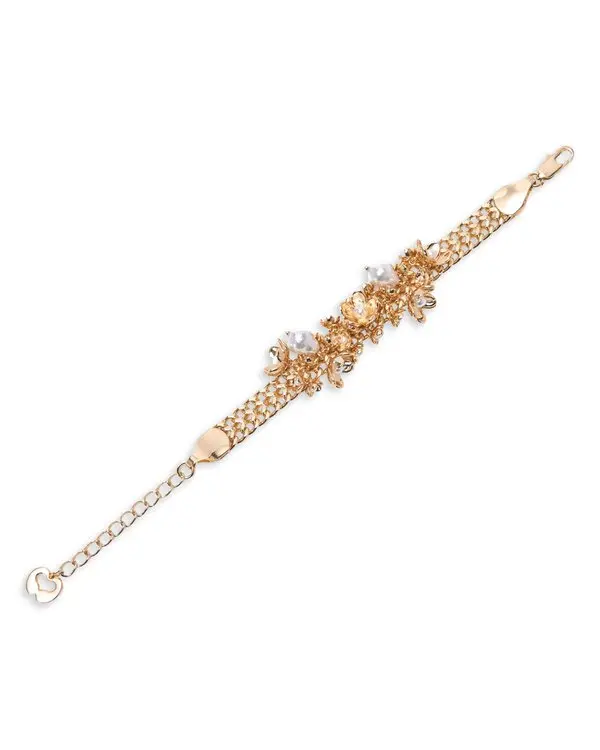 Maje Imitation Pearl Flower Statement Bracelet
