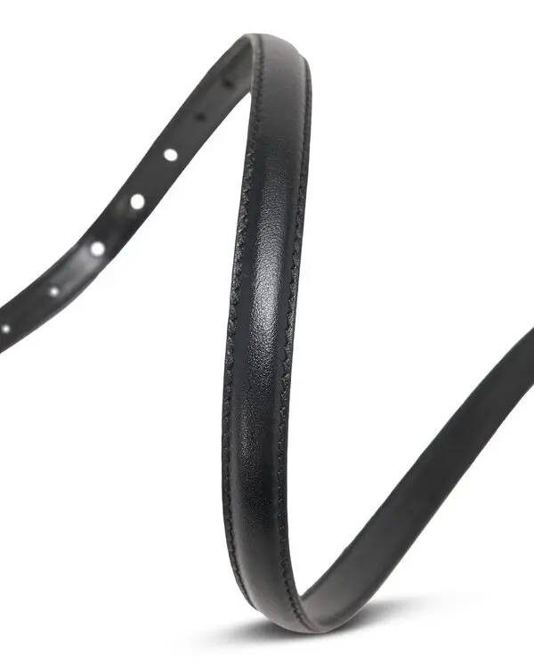 Maje Slim Leather Belt - Black