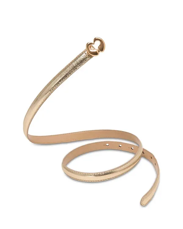 Maje Slim Metallic Leather Belt