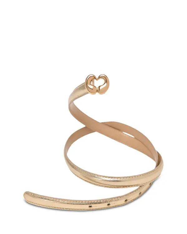 Maje Slim Metallic Leather Belt